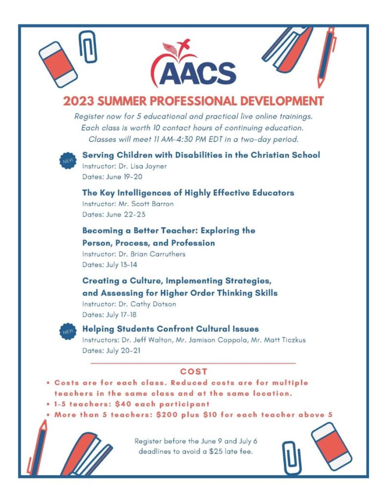 Summer Professional Development - American Association of Christian Schools